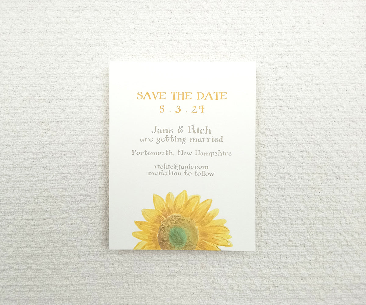 Sunflower Save The Date Sunflower Save The Date, DIY Printable Rustic