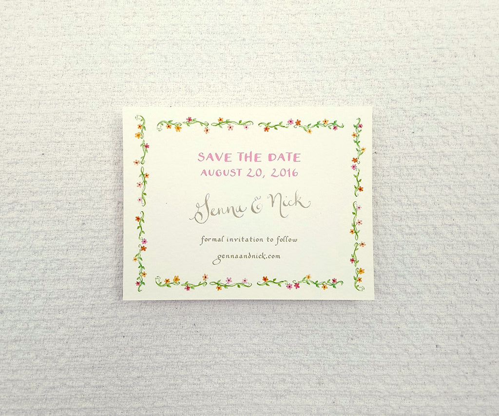 Floral Border Save the Date – El's Cards