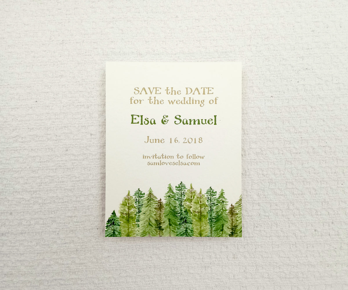 Pine Tree Save The Dates Pine Tree Save The Date Cards & Invitation