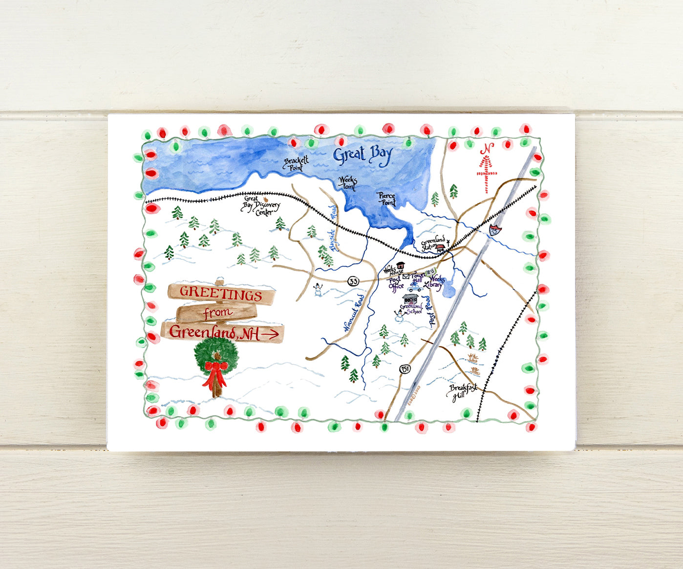 Greenland, NH map Holiday Card – El's Cards