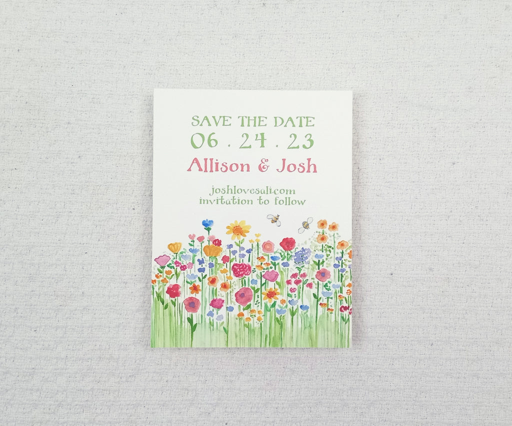 Wildflowers Save the Date – El's Cards