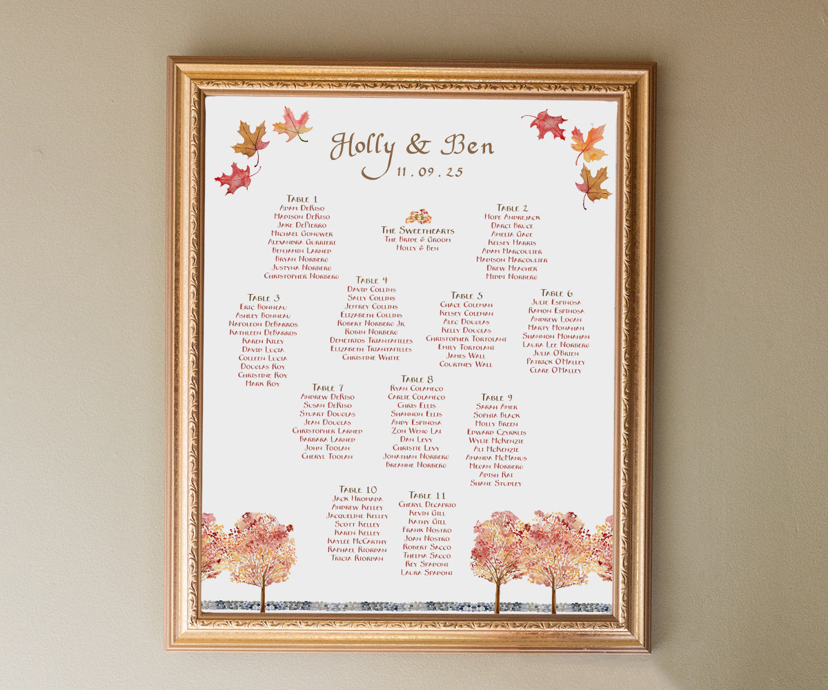 Autumn Trees Seating Chart – El's Cards