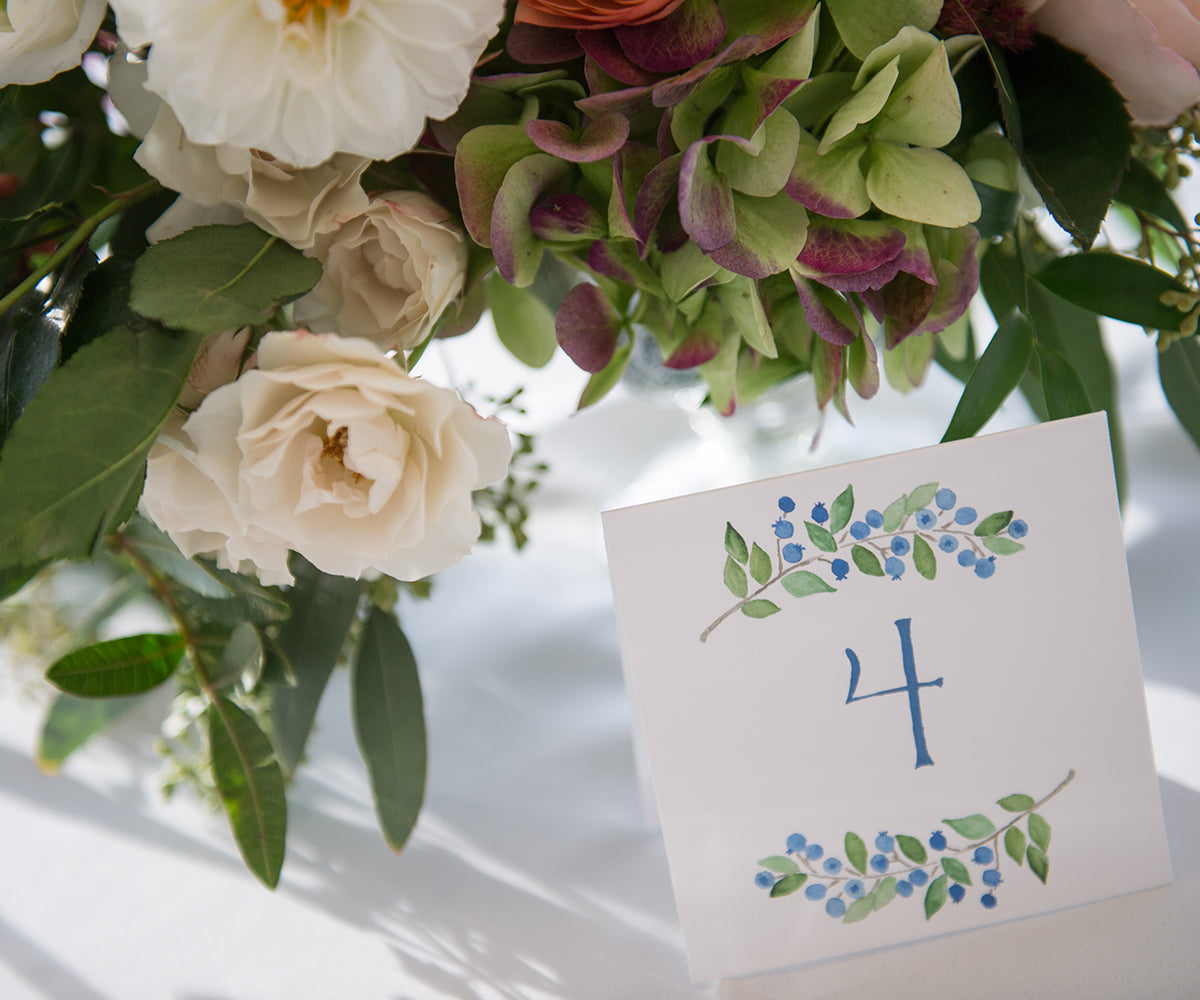 Blueberries Table Number – El's Cards
