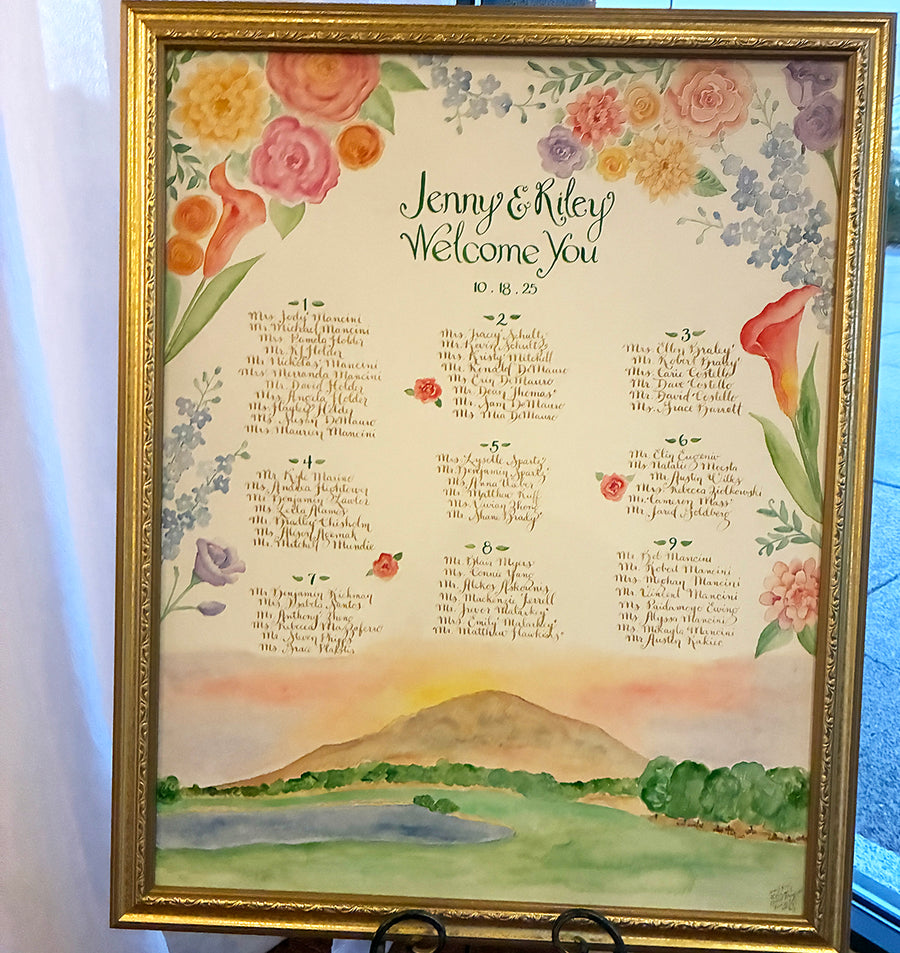 Custom Hand Painted Seating Chart – El's Cards