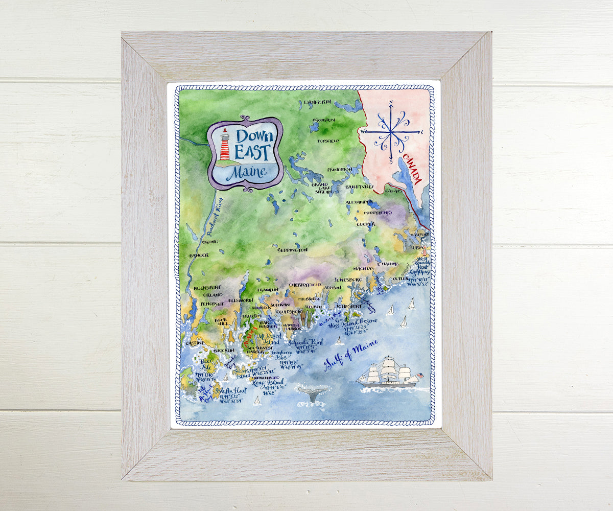 Map of Down East Maine – El's Cards