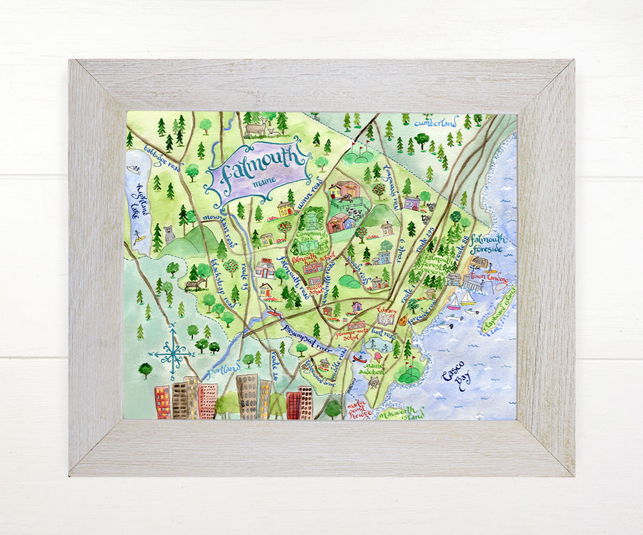 Illustrated Watercolor Maps of Cities and States and Countries – El's Cards