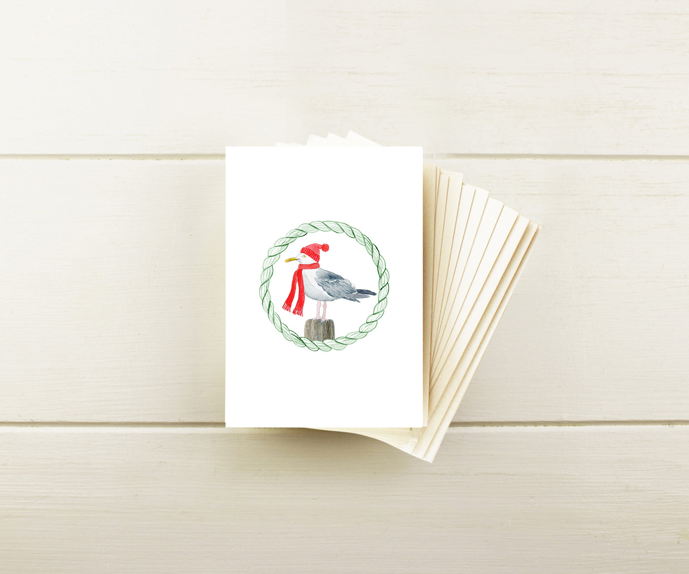 Festive Gull Holiday Note Cards – El's Cards