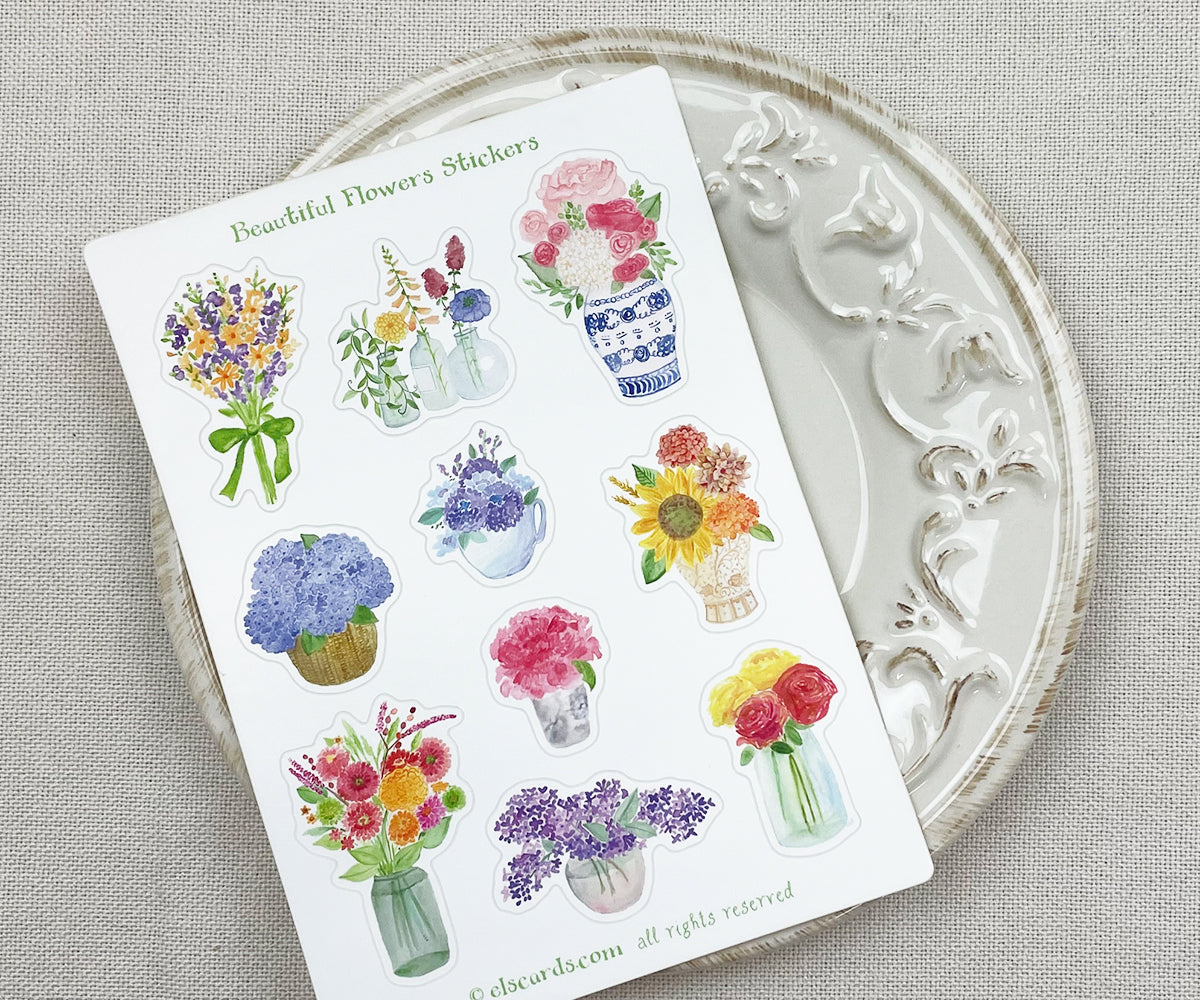 Beautiful Flowers Sticker Sheet – El's Cards