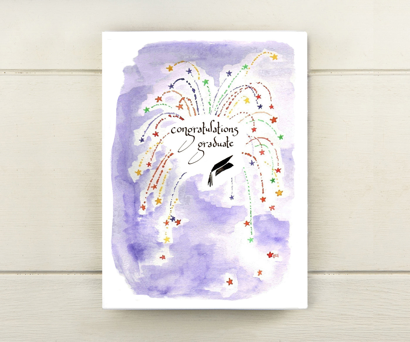 Watercolor Graduation Fireworks Card – El's Cards