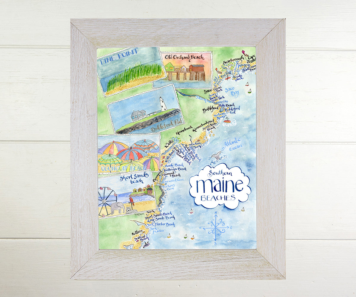 Map of Southern Maine Beaches – El's Cards