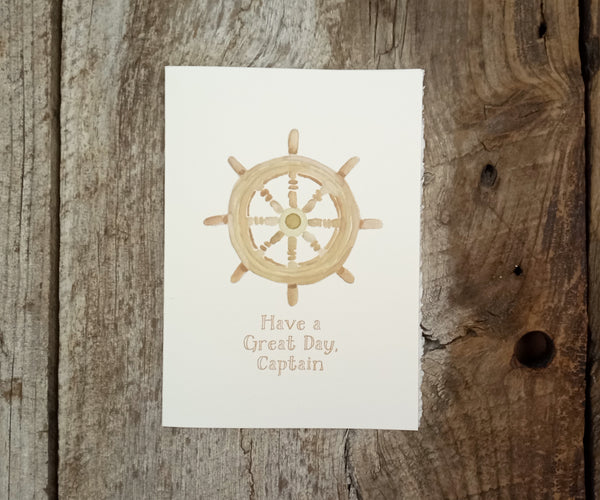 Ship's Wheel Captain Card – El's Cards