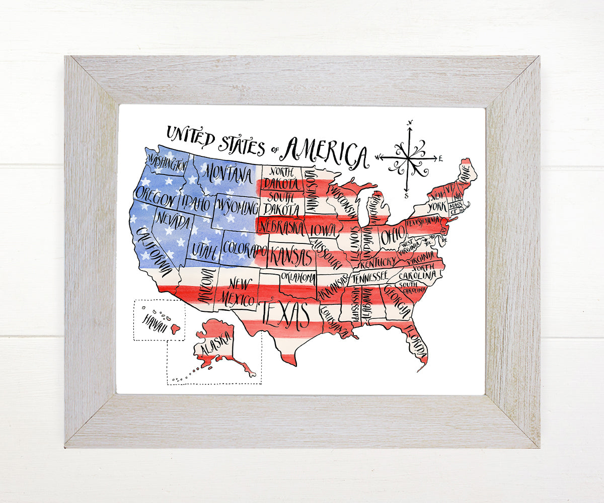 Map of The United States – El's Cards