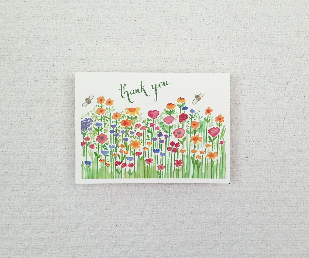 Wildflowers Wedding Thank You Notes – El's Cards