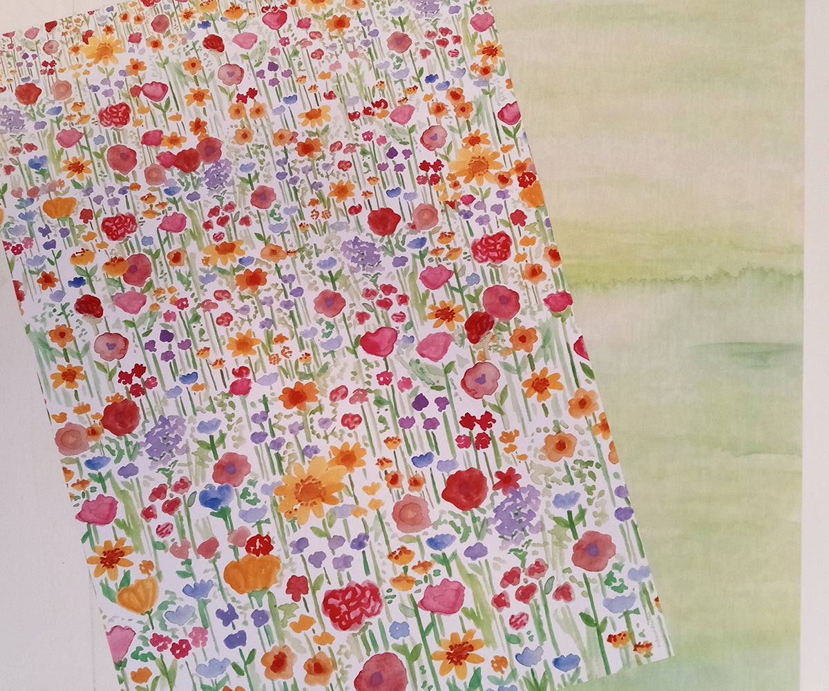 Wildflowers 2-Sided Gift Wrap – El's Cards