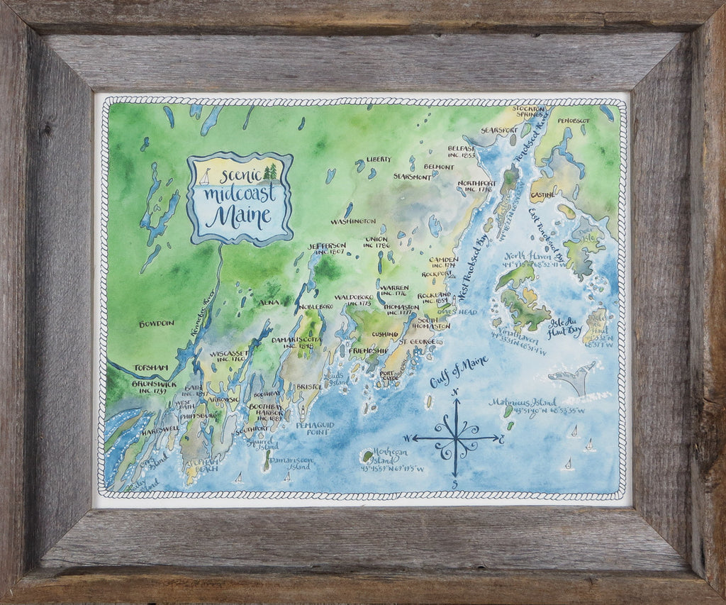 Map of Midcoast Maine – El's Cards