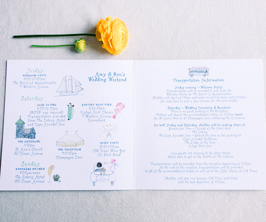 Illustrated Schedules of Events – El's Cards