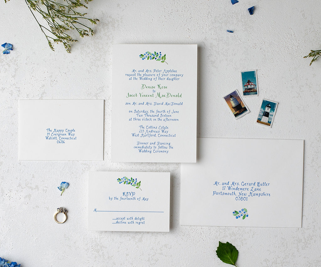 Blueberries Wedding Invitation – El's Cards