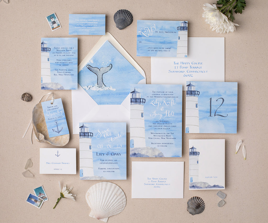 Lighthouse Wedding Invitation – El's Cards