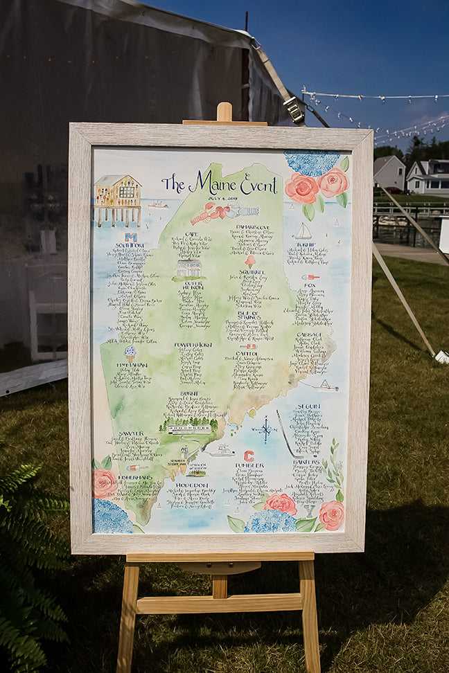 Custom Hand Painted Seating Chart – El's Cards